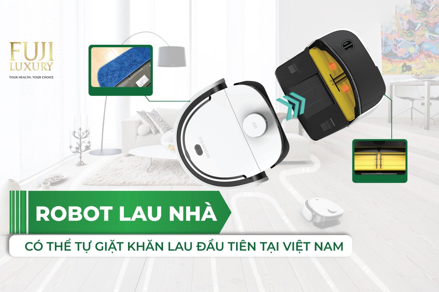 Robot hút bụi lau nhà có thể tự giặt khăn lau đầu tiên tại Việt Nam